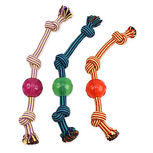 Mammoth Pet Products Large 20" Extra 3 Knot Tug w/TPR Ball