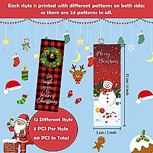 12 PCS Christmas Bookmarks for Book Lovers, Cute Book Markers for Kids Reading, Paper Book Mark, Printing on 2 Sides About Xmas Holiday Present