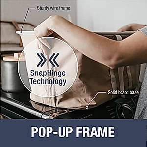 CleverMade Collapsible Fabric Laundry Basket - Premium Foldable Pop-Up Storage Bin - Space Saving Hamper Tote with Long Handles, 2 Pack, Cream Herringbone