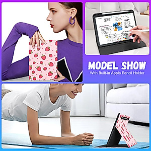 Uppuppy for Samsung Galaxy Tab S8 Plus/ S7 Plus/ S7 FE Case 12.4 Inch Women Cute Girls Folio Girly Strawberry Pretty Aesthetic Cover for Samsung Tablet S8 Plus 2022/ S7 Plus 2021/ S7 FE 5G Cases