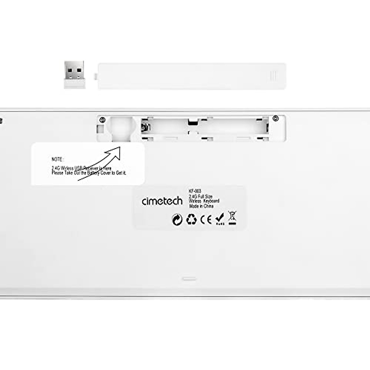 cimetech Wireless Keyboard, 2.4G Advanced Full Size Keyboard with Number Pad, Silent Ergonomic Keyboard and 110 Keys, for Laptop, Desktop, PC, Mac, Windows 10/8/7/XP (Aqua Green)