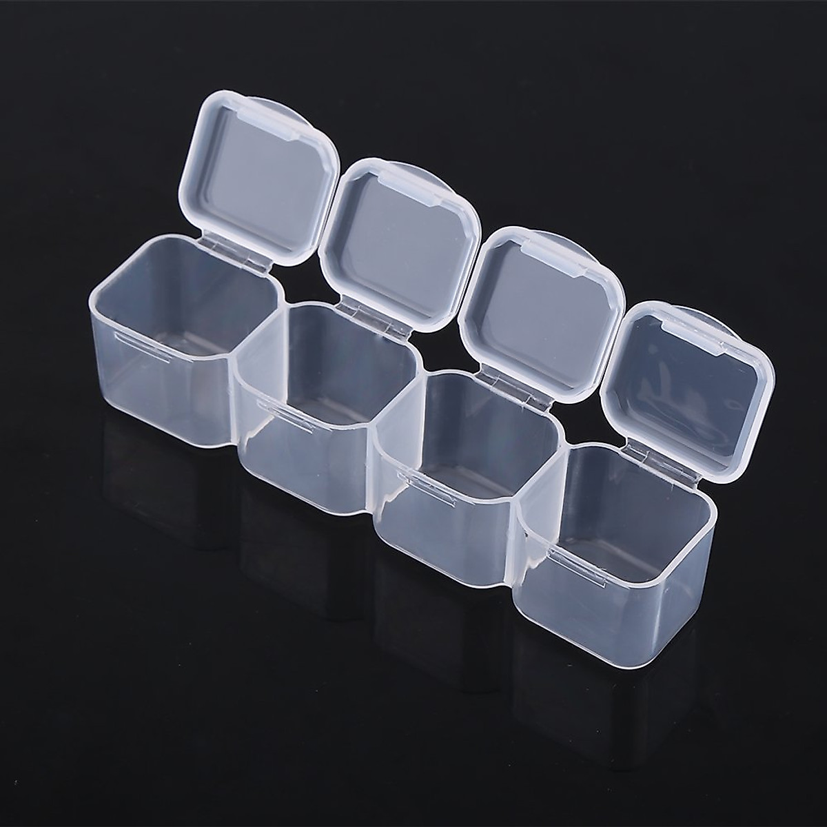 Clear Plastic Jewelry Beads Medicine Pill Box Organizer Storage Container Nail Art Rhinestone Storage Box with Removable Adjustable Dividers Case 28 Grids