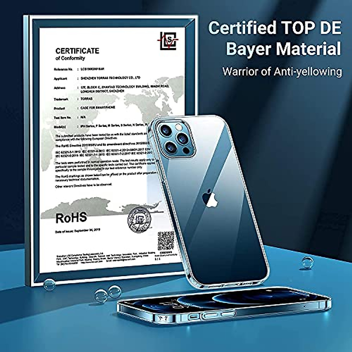 TORRAS Crystal Clear Compatible for iPhone 12 Case, Compatible for iPhone 12 Pro Case, [Against-Yellowing][Stronger X-Shock Protection] Shockproof Soft TPU Slim Thin Phone Case