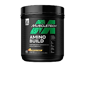 BCAA Amino Acids + Electrolyte Powder, MuscleTech Amino Build, 7g of BCAAs + Electrolytes, Support Muscle Recovery, Build Lean Muscle & Boost Endurance, Tropical Twist (40 Servings)