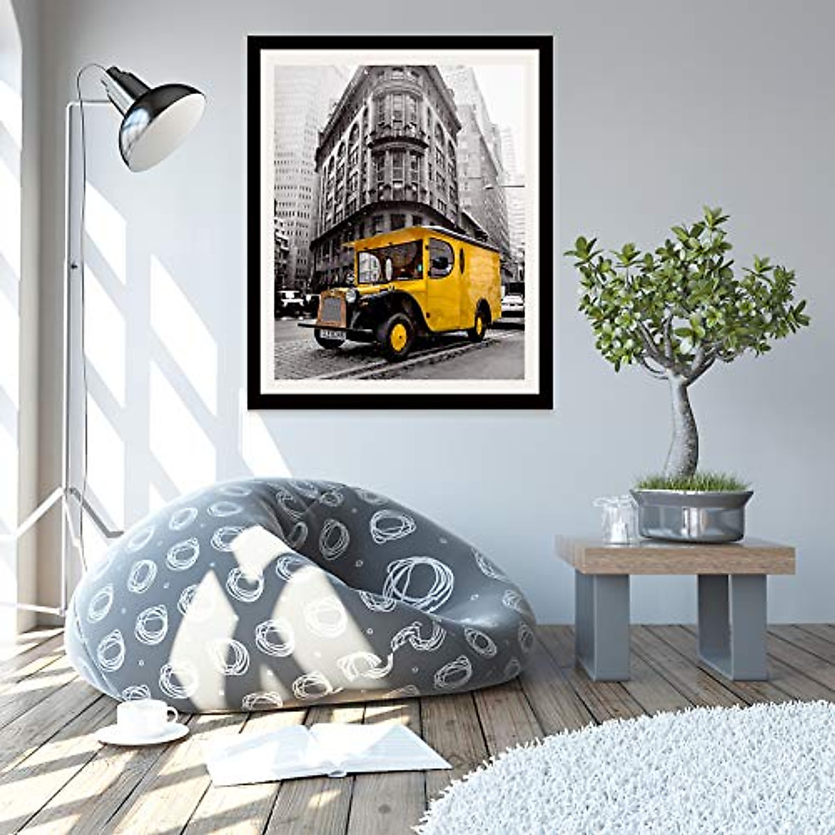 Art Emotion 20x24 Black Solid Wood Handmade Finishing seamless surface Picture Frame | Real Tempered Glass | Matted to 16x20 | Fits 20x24 Poster or 16x20 Photo | Wall Mounting Hardware Included