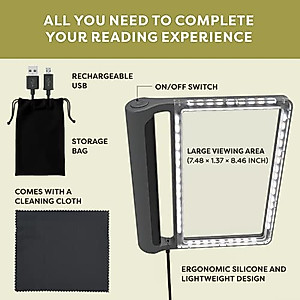 iMagniphy 3X Ultra Bright Page Magnifier for Reading with Anti-Glare LEDs (Evenly Lit Viewing Area) - Magnifying Glass with Light, Comes with 3 Lighting Modes (Warm, Cool, Combo) - Ideal for Seniors