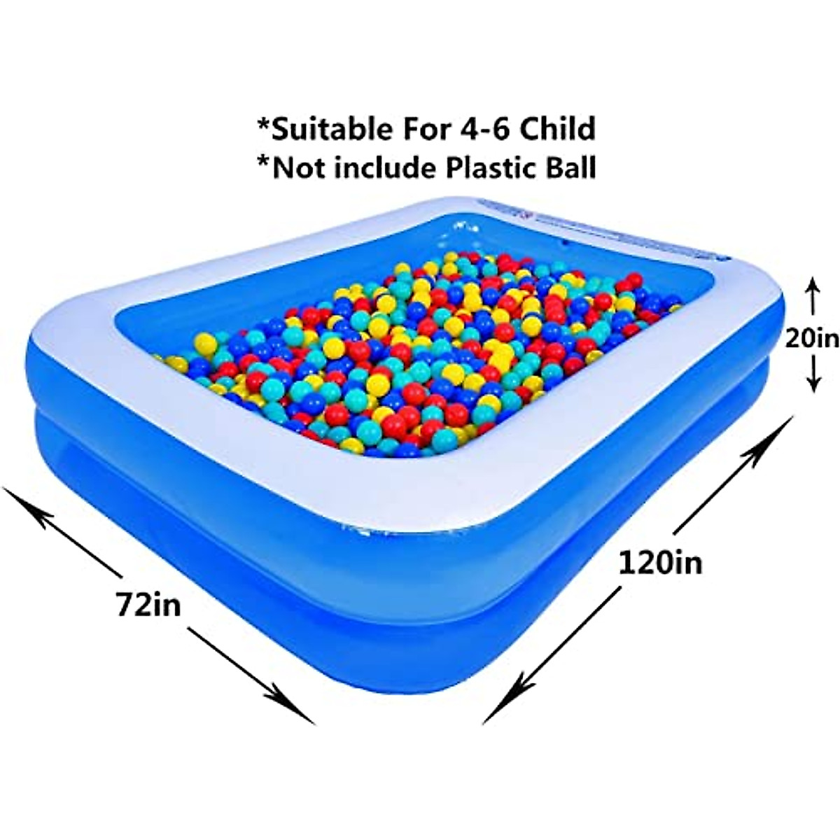 Full Size Inflatable Swimming Pool with Pump 120" x 72" x 20" AMOCANE Family Large Lounge Pool for Toddlers, Kids, Adults, Play Above Ground, Backyard, Garden, Summer for Age 3+