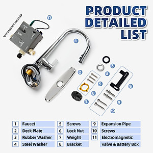 IMHOMII ‎E8305xxxxx Touchless Kitchen Faucet with Pull Down Sprayer, Motion Sensor Activated Smart Kitchen Sink Faucets,Hands Free Brass Kitchen Taps 360 Degree Swivel High Spout, Chrome