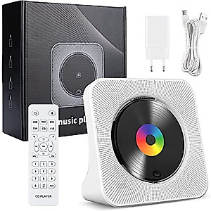 Gueray CD Player Portable Bluetooth Desktop CD Player for Home CD Player with Timer Built-in HiFi Speakers with LCD Screen Display Home Audio Boombox FM Radio USB Type-c MP3 Music Player