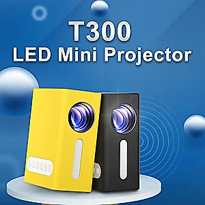 Portable USB LED TF AV 0.38x0.28in HD HDMI Mini Projector 1080P Cinema Home Projector Air Fresheners for Car Ice (B, One Size)