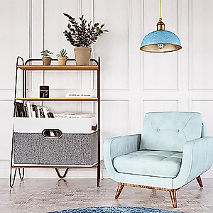 Yawinhe Collapsible Storage Bins, 16.9 x 11.8 x 10.2 Inch, Cube Storage Bins, Fabric Foldable Storage Bins Organizer Containers with Dual Leather Handles for Home Closet Office (White/Grey, 4-Pack)