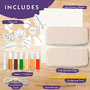 NATIONAL GEOGRAPHIC Modeling Clay Arts & Crafts Kit - Air Dry Clay for Kids Craft Kit with 2 lb. Clay, Sculpting Tool, Paints & More, Make Your Own Clay Creations, Ornaments, and Other Air Dry Pottery