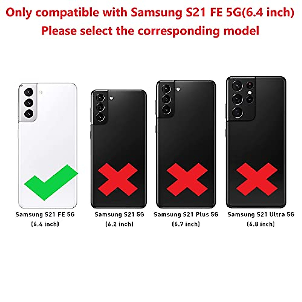Samsung Galaxy S21 FE 5G Case, S21 FE Heavy Duty case,[Military Grade Protective ][Shockproof] [Dropproof] [Dust-Proof], Compatible with Samsung Galaxy S21 FE 5G (Black)