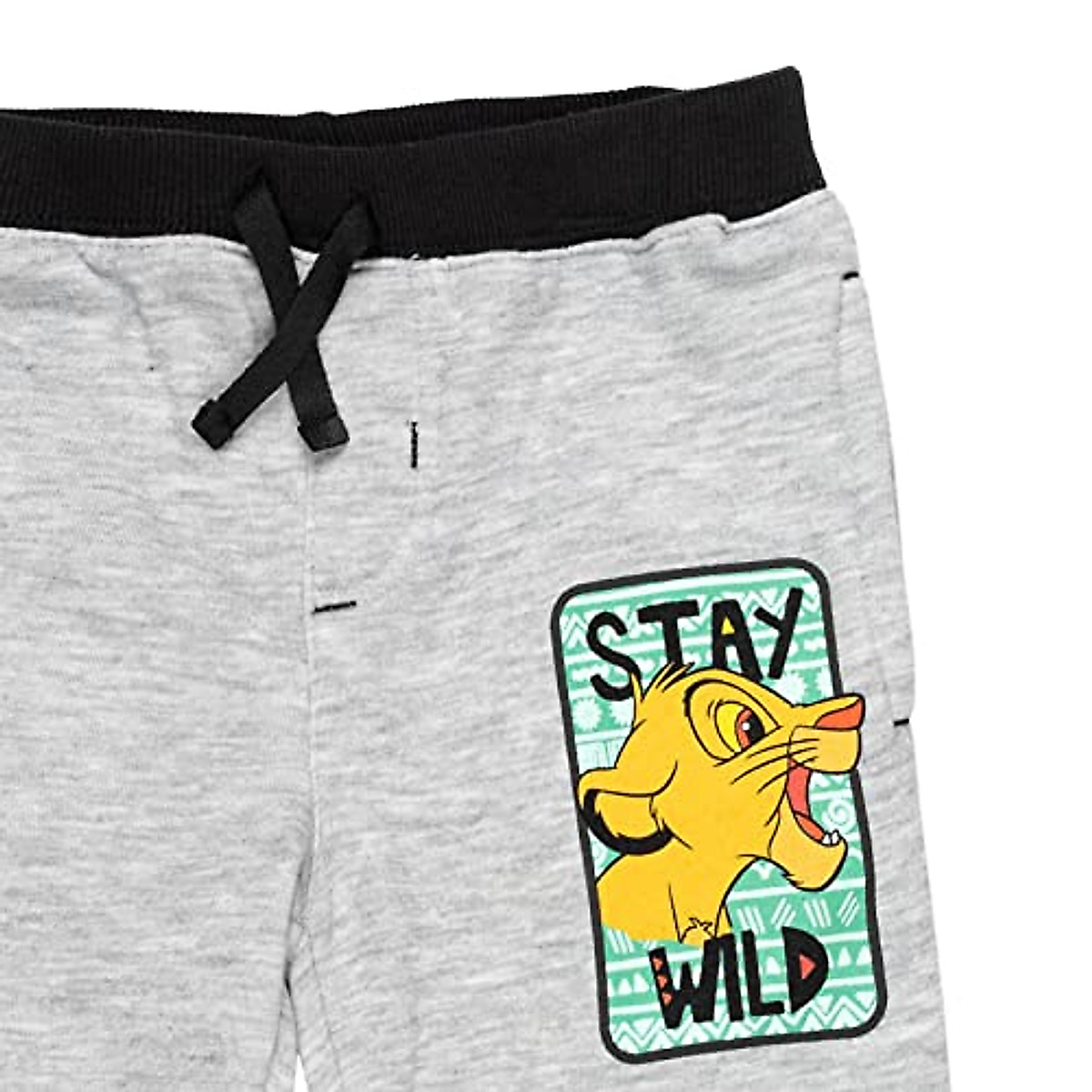 Disney Lion King Simba Pumbaa Timon Toddler Boys Fleece 2 Pack Pants Black/Grey 4T