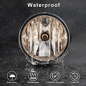 ROXX Fog Light for 07-14 Ford Expedition & 08-11 Ford Ranger (Not Fit STX Package), Pair of Driving Fog Light Lamps Assembly, OEM Fog Lamp Replacement w/Bulbs H10 12V 42W Clear Lens