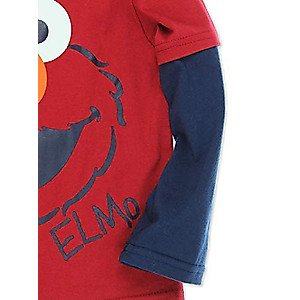 Sesame Street Elmo and Cookie Monster Boys Shirt for Infant and Toddlers Red