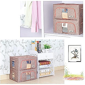 ZyHMW Large Foldable Clothing Storage Bags, 24L Clothes Storage Bins, Thick Fabric Closet Organizers and Storage (Color : Red) (Color : Green)