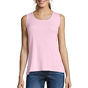 Hanes Women's Shirts, Women’s Mini-Ribbed Cotton Tank Tops, Women’s Sleeveless T-Shirts, Women’s Tanks