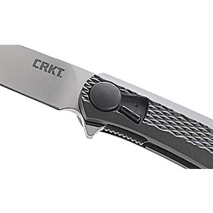 CRKT Slacker EDC Folding Pocket Knife: Take Apart Field Strip, Satin Drop Point Blade, Flipper Open, Liner Lock, Aluminum Handle, Deep Carry Pocket Clip K350KXP