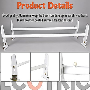 ECOTRIC Adjustable Van Roof Ladder Rack 500LBS 2 Bars for Chevy Dodge Ford GMC Express 77''