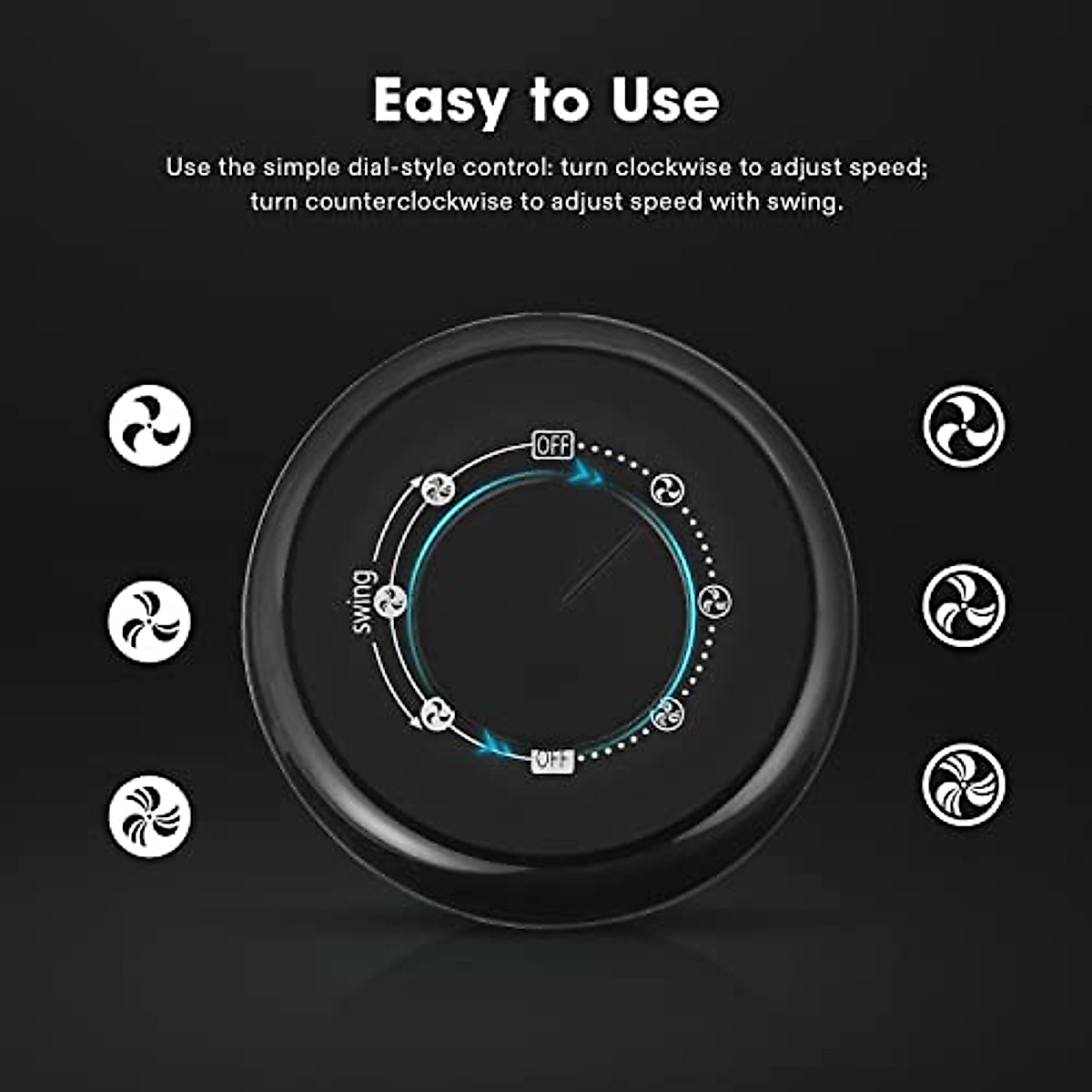 VIVOSUN 13'' Tower Fan, Bladeless Desk Fan with 3 Speeds and 70° Oscillation, Portable and Compact, Quiet Cooling Fan for Home and Office, Black