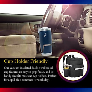 Nautica Coffee Mug Tumbler-Vacuum Insulated Double Wall Travel Cup - To Go Reusable Thermos - Stainless Steel Inside and Outer With Slide Lid 20 OZ-Pink