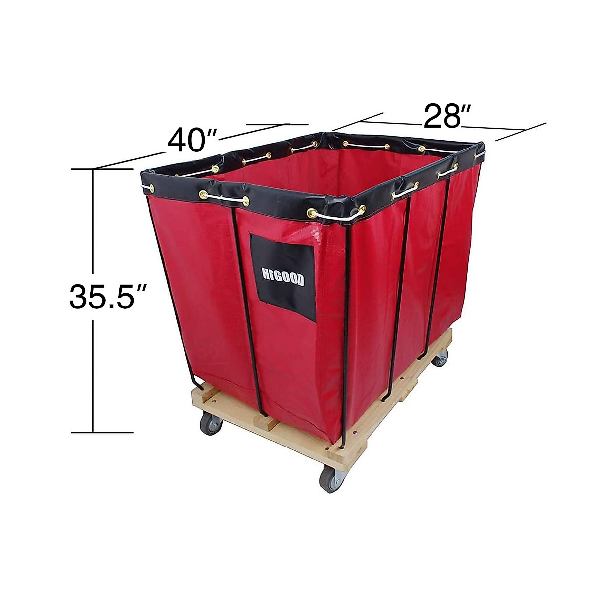 HIGOOD Basket Trucks,Service Carts Red 16 Bushel Knock Down Truck,Carts, 20.0 cu. ft, 600 lb, 40" L X 28" W X 35.5" H Capacity