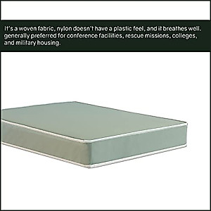 Greaton, 5-Inch Medium Firm Water-Resistance Foam Vinyl Mattress, Easy to Clean, Comfortable & Noise Free, Twin, Green