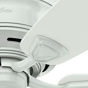 Hunter Fan Company, 53119, 48 inch Sea Wind White Low Profile Indoor / Outdoor Ceiling Fan and Pull Chain