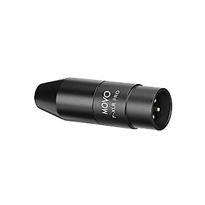 Movo FXLR-PRO 3.5mm (TRS) Mini-Jack Female Microphone Adapter to 3-pin XLR Male Connector with Integrated Phantom Power Converter