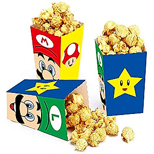 24 Pcs Party Favor Boxes for Kids Birthday Party Supplies, Party Popcorn boxes for Kids Party Favors
