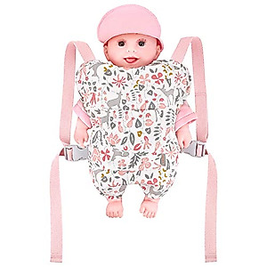 GAGAKU Baby Doll Carrier Doll Accessories for 18-inch Dolls IKEA Doll Reborn Baby Doll Bitty Baby American Girl Doll Carrier for Little Girls – Pink (Reindeer)