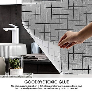 Arthome Frosted Window Film,17.5x100 inch Non-Adhesive, Privacy Film for Glass Windows, Self Static Cling Decorative Window Cling Anti-UV Window Sticker for Home Office