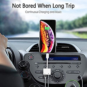 𝟐 𝐏𝐚𝐜𝐤 Headphone Adapter for iPhone [Apple MFi Certified], 2 in 1 Lightning to 3.5mm AUX Audio + Charger Splitter Dongle Adapter for iPhone Accessories Compatible with iPhone 14/13/12/11/XR/X/8/7
