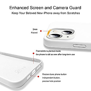 Spogie Designed for iPhone 13 Silicone Case,Ultra Slim Soft Scratch Proof Anti-Fingerprint Shockproof ​Full Body Protective Case for iPhone 13 6.1inch（White）