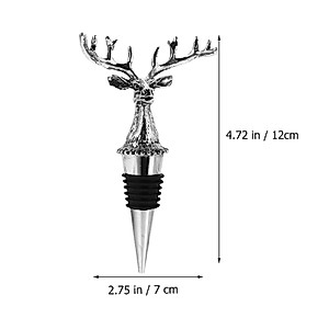 LUOZZY 5 Pcs Elk Head Bottle Stopper Christmas Antler Wine Stopper Christmas Wine Bottle Stoppers Christmas Party Supplies Favors