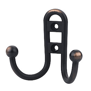 Amazon Basics Robe Hook - Oil Rubbed Bronze, Pack of 5