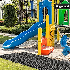 jxgzyy 83x35 Commercial Anti-Fatigue Drainage Rubber Matting Non-Slip Rubber Drainage Mat Commercial Kitchen Floor Mat Rubber Mat with Holes for Wet Area Use Black