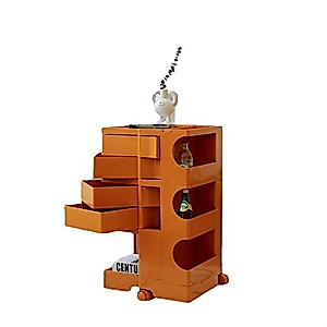 HIGOH Bedside Table Bed Table Small Apartment Movable Lockers Sofa Side Wardrobe Bedside Cabinet (Color : 1)