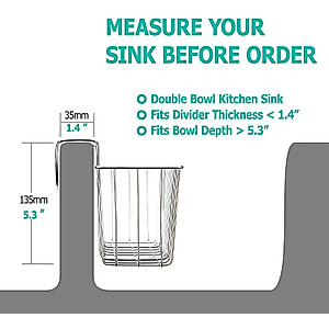 Fafcitvz Kitchen Sponge Holder, Sink Caddy Brush Soap Dishwashing Drainer Rack Dish Draining Sink Basket