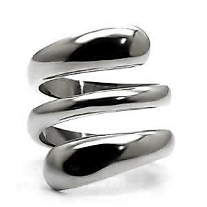 Marimor Jewelry High Polished Stainless Steel Coil Style Women's Fashion Cocktail Ring Size 8