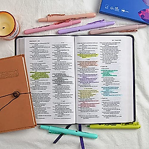 WRITECH Retractable Bible Highlighters Assorted: Pastel Colors No Bleed Aesthetic Marker Pen Chisel Tip, 12 pack