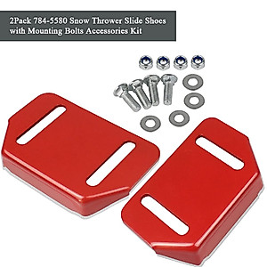 HUSWELL 784-5580 Snow Thrower Slide Shoes 2 Pack Skid Shoes with Mounting Hardware for MTD 784-5580-0637 Fits for Cub Cadet Yardman SnowBlower