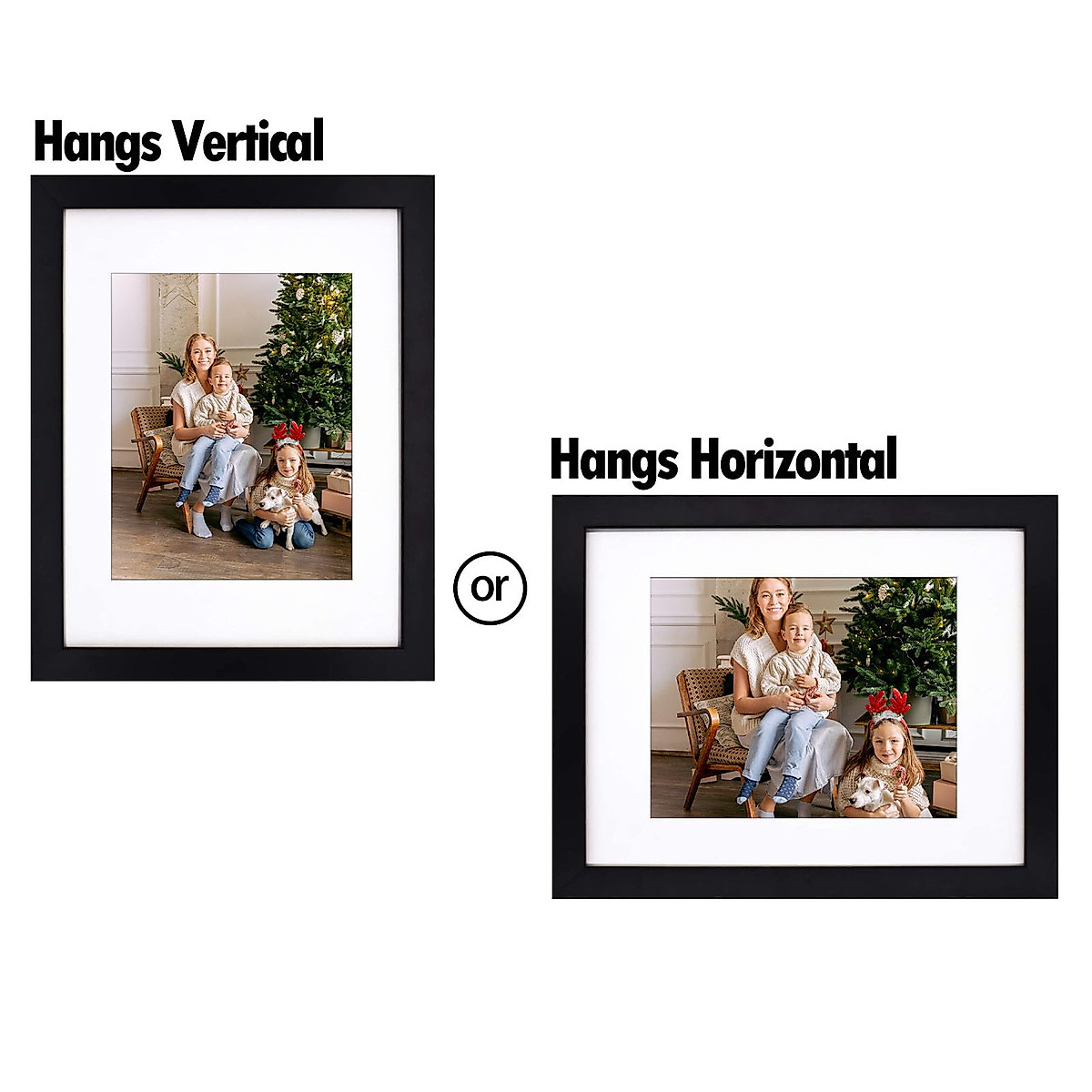 Golden State Art 11x14 Photo Wood Frame with Mat for 8x10 Picture BLACK