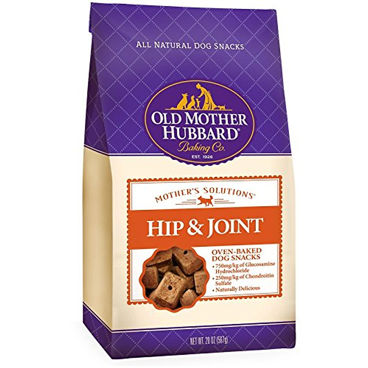 Old Mother Hubbard by Wellness Mother's Solutions Hip & Joint Natural Dog Treats, Crunchy Oven-Baked Biscuits, Ideal for Training, 20 ounce bag