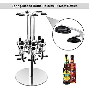 Liquor Dispenser, 6 Bottle Revolving Alcohol Rotating Dispenser Wine Beer Alcohol Bottle Beverage Stand Revolving Nozzle Drinkware Set for Wine Racks Cocktail Dispenser Wine Holder Bar Party Drinking
