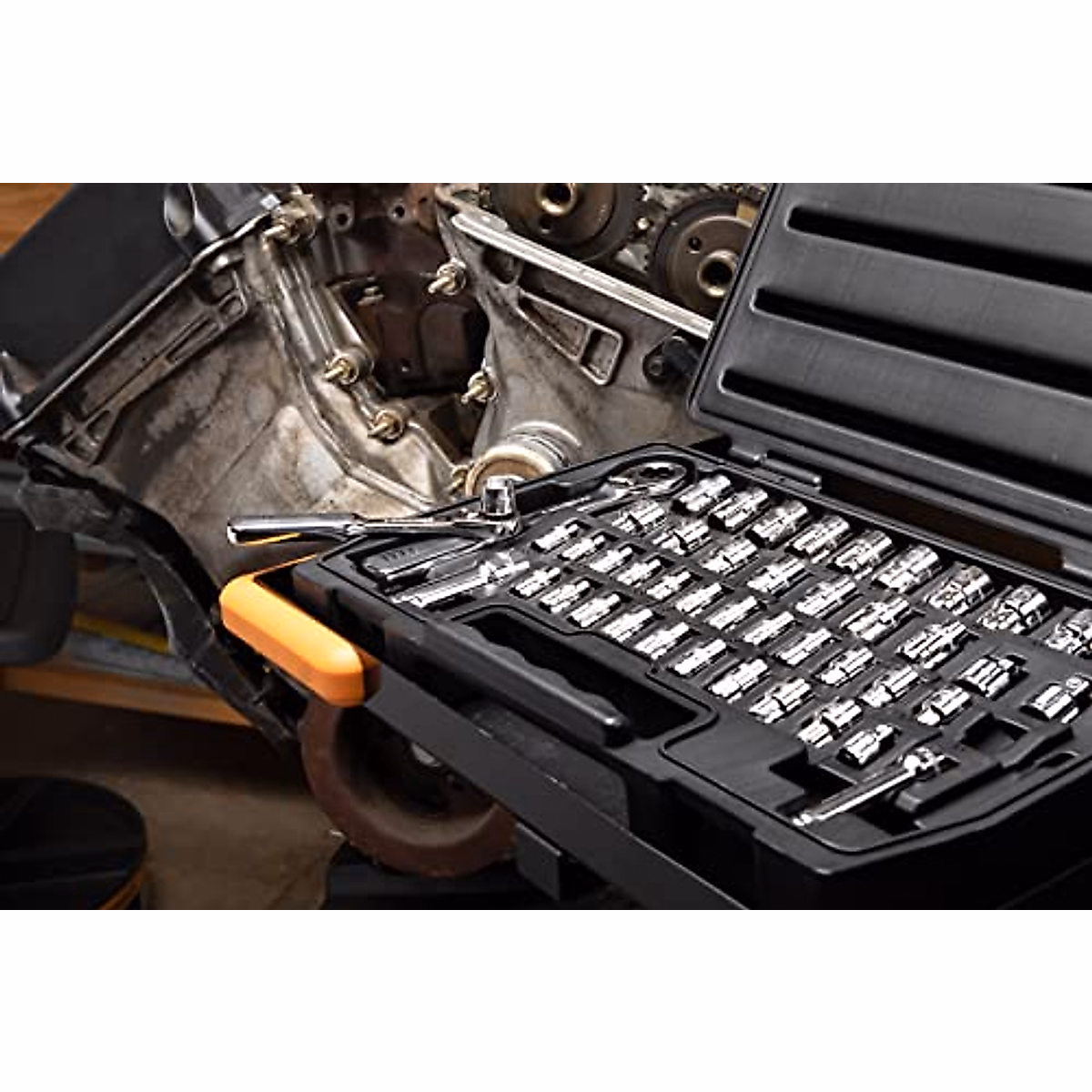 GEARWRENCH 46 Pc. 1/4" & 3/8" Drive 6 Pt. Pass-Thru Mechanics Tool Set, SAE/Metric - 8946