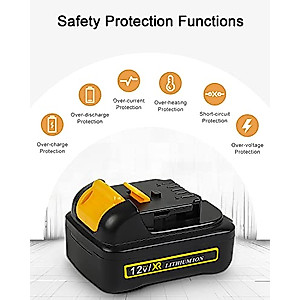 COMRGIKE 3.0Ah 12V 2Pack Battery Replacement for Dewalt 12V Battery DCB123 DCB127 DCB122 DCB124 DCB121 Compatible with Dewalt 12V Tools, for Xtreme/ DCL045B/ DCF903B etc. Series