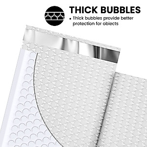 Fuxury Bubble Mailers 4x8 Inch White 200 Pack Padded Envelopes Usable Size 4x7" Thick Mailing Envelopes Bubble Opaque Padded Mailers Shipping Bags for Mailing Jewelry Makeup Small Business#000