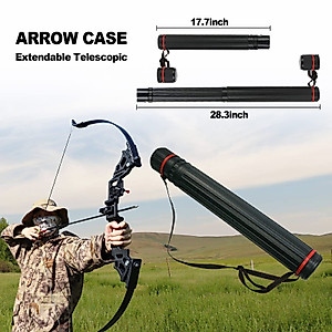 IS-TONGTU Archery Bow Set Recurve Bow and Arrow Adult Set 51" Training Bow Takedown 30 40 50lb Long Bows for Hunting Adult Beginner with 12 Arrows